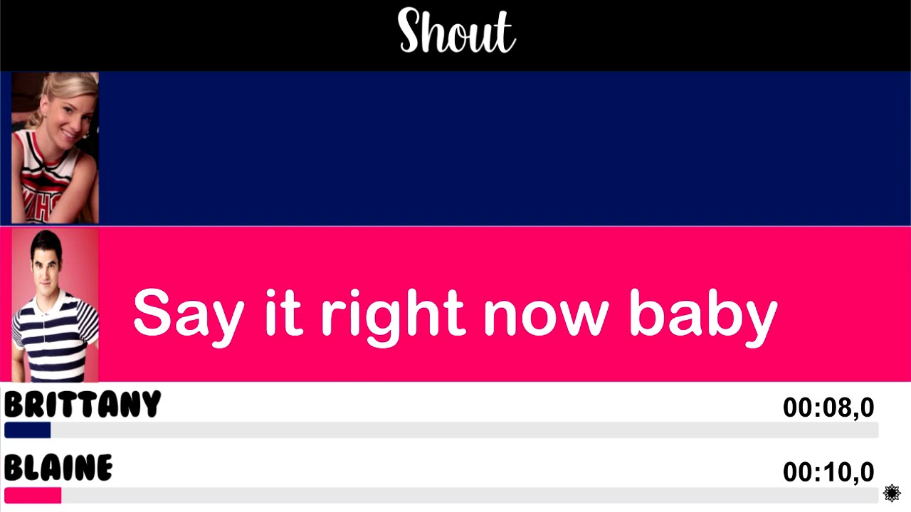 Glee - Shout | Line Distribution + Lyrics - YouTube