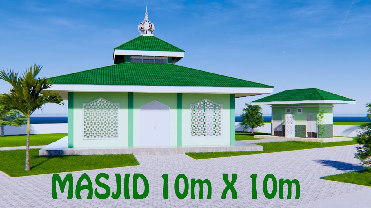 Masjid ukuran 10 x 10 m dengan konstruksi atap limas - lengkap dengan ...