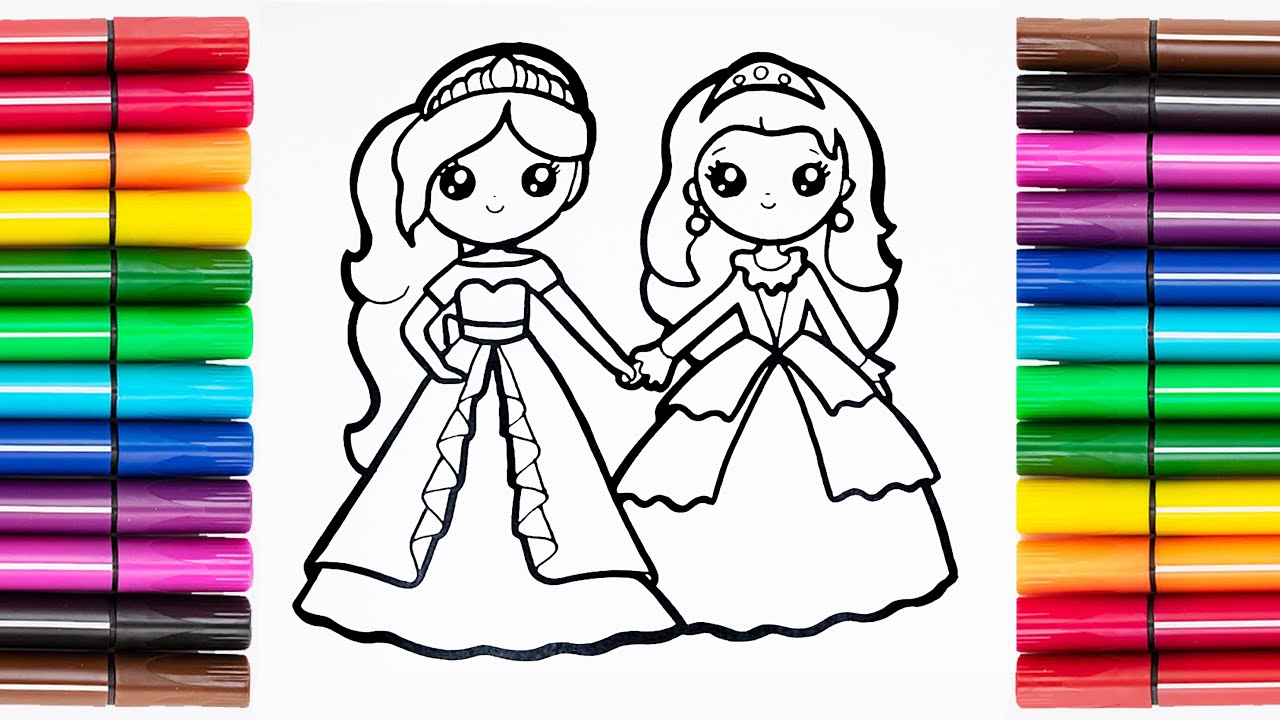 Learn colors and paint a picture with kids Coloring for children ...