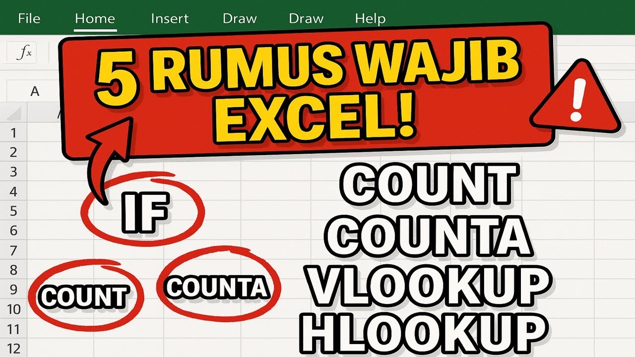BELAJAR RUMUS EXCEL IF,COUNT,COUNTA, DAN V/HLOOKUP!!! - YouTube