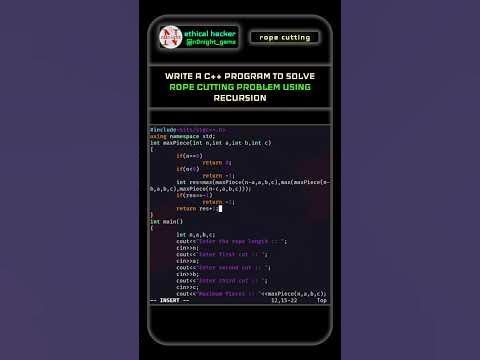 Rope Cutting Problem: Maximize Pieces (Recursion) #recursion #nonightgams #dsa #learntocode # ...