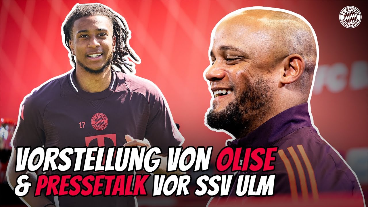 Die Vorstellung von Michael Olise & Pressetalk vor SSV Ulm - FC Bayern ...