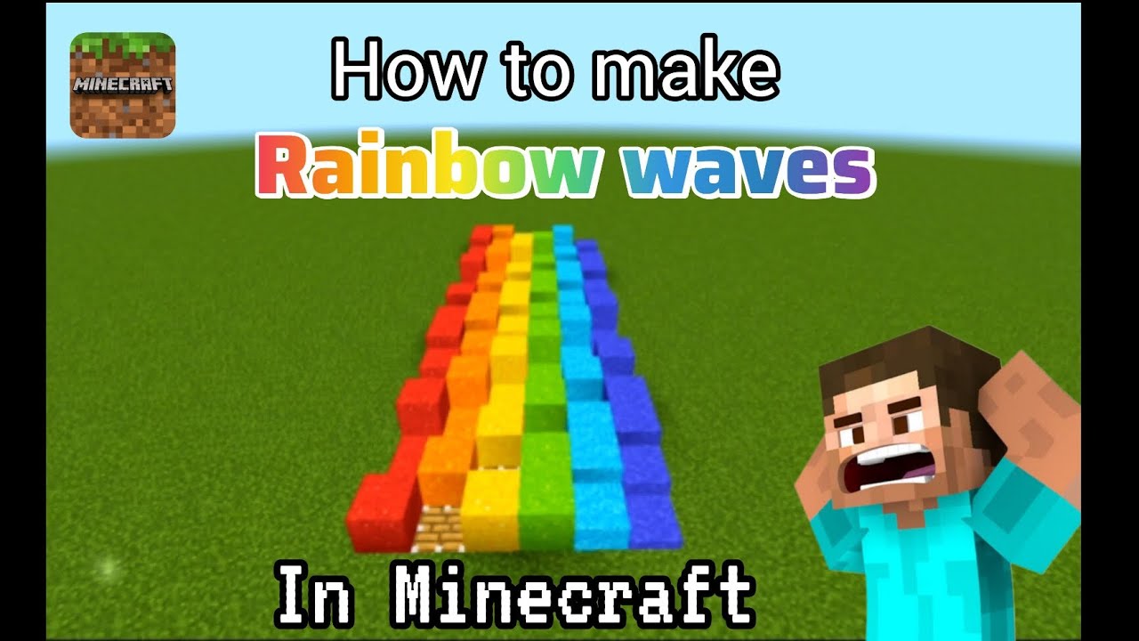 how to make rainbow waves in Minecraft # build #minecraft - YouTube