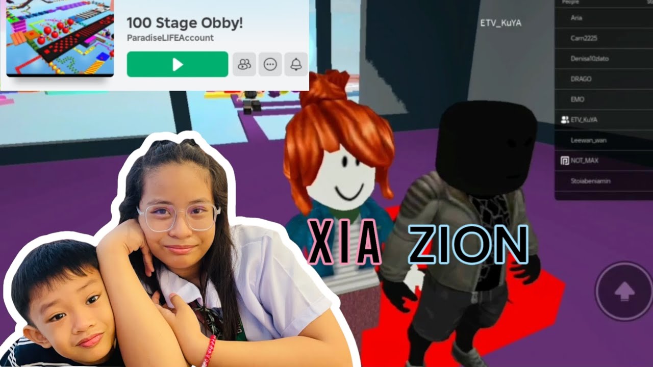 100 STAGE OBBY IN ROBLOX!!!! (I think my sister is a pro, so I sabotage ...