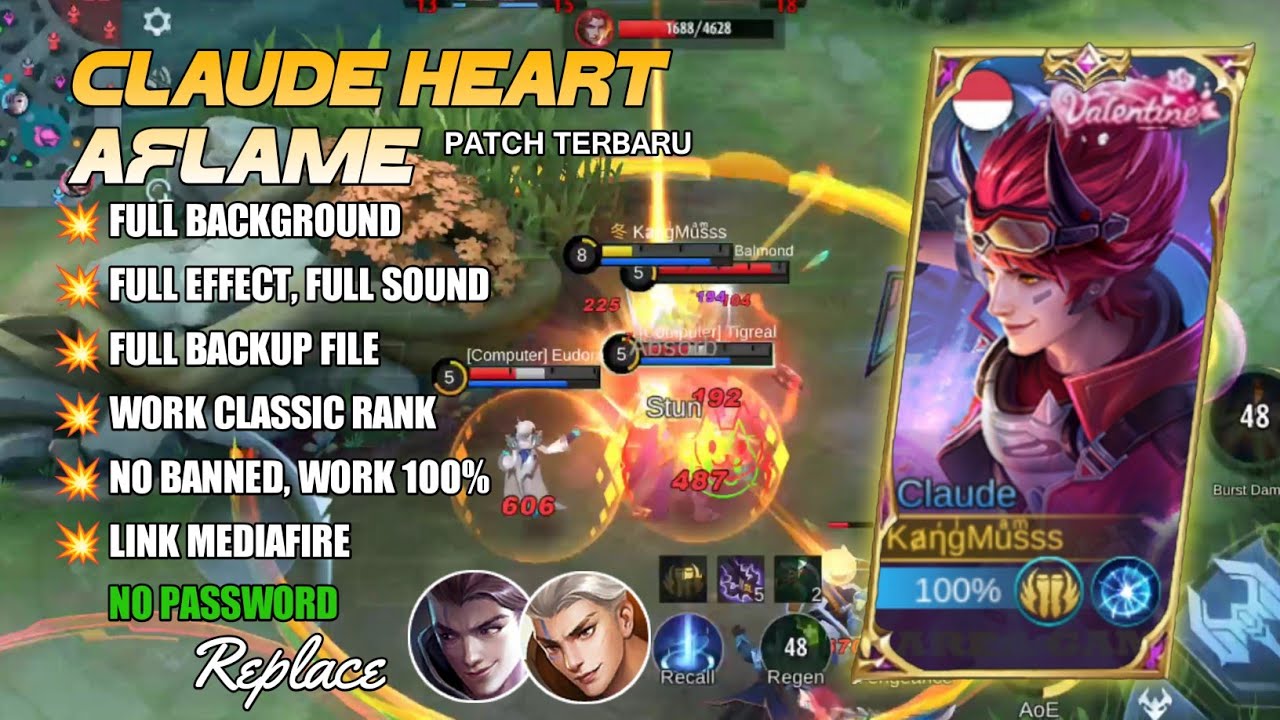 Script Skin Claude Valentine Heart aflame | No Password | Full Effect ...