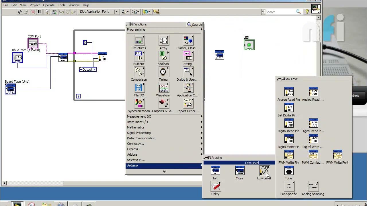 37 Turn ON OFF Arduino Outputs using LabVIEW - YouTube