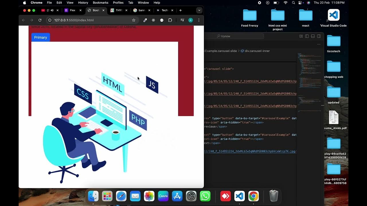 html,css,boostrap using making small web page - YouTube