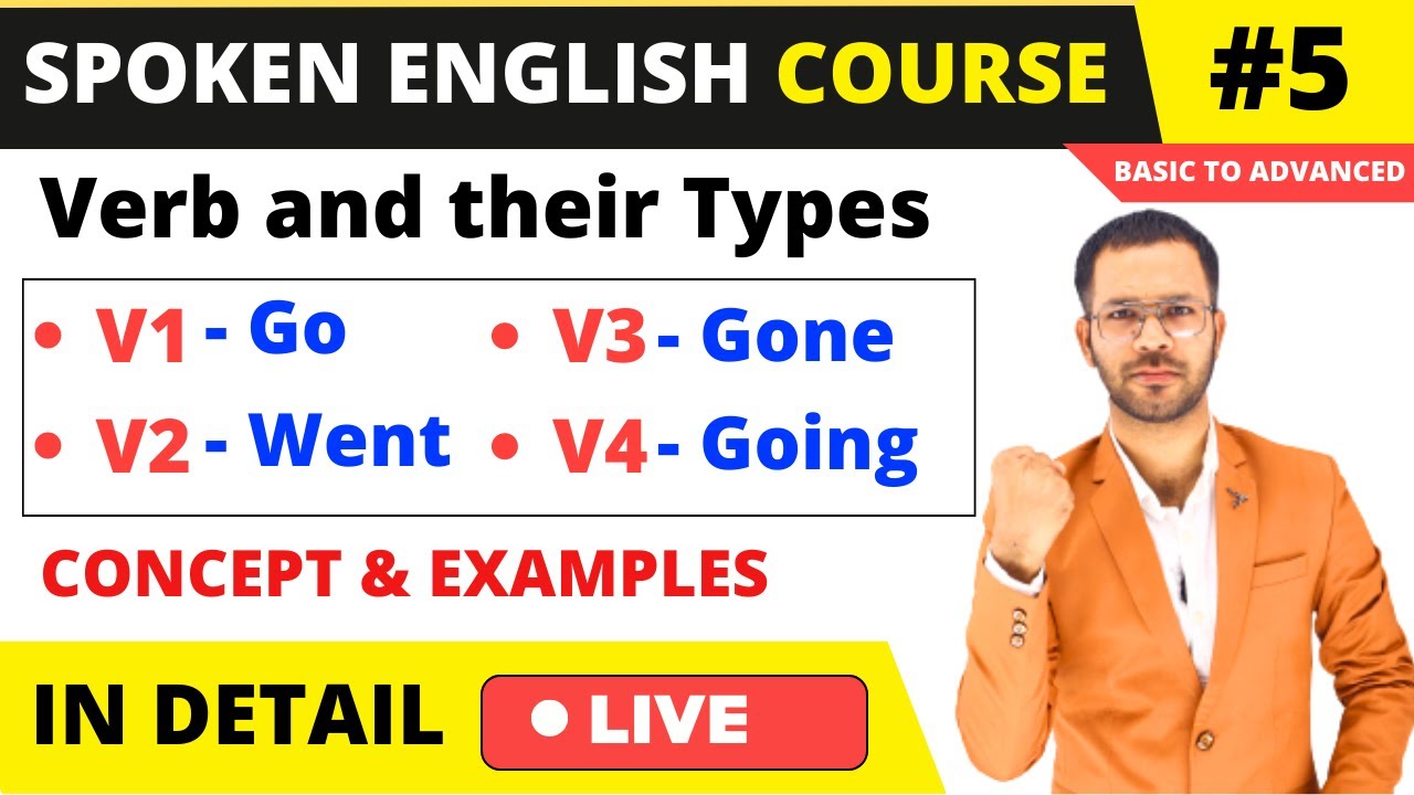 Verbs forms and their types | forms of verb v1 v2 v3 v4 v5 | Spoken ...