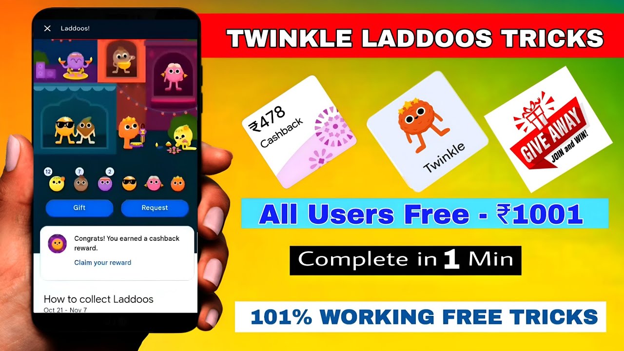 Google Pay Twinkle Laddoos Tricks | Gpay Ladoo Offer | Google Pay ...