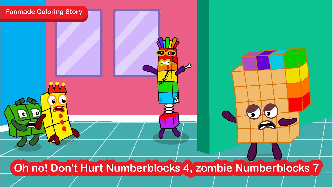 Oh no! Don't Hurt Numberblocks 4, zombie Numberblocks 7 | Numberblocks ...