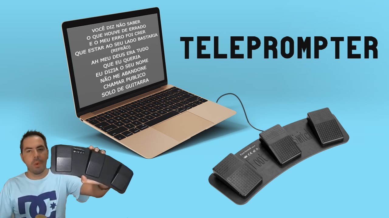 Teleprompter com rolagem automática e pedal controlador (para ...