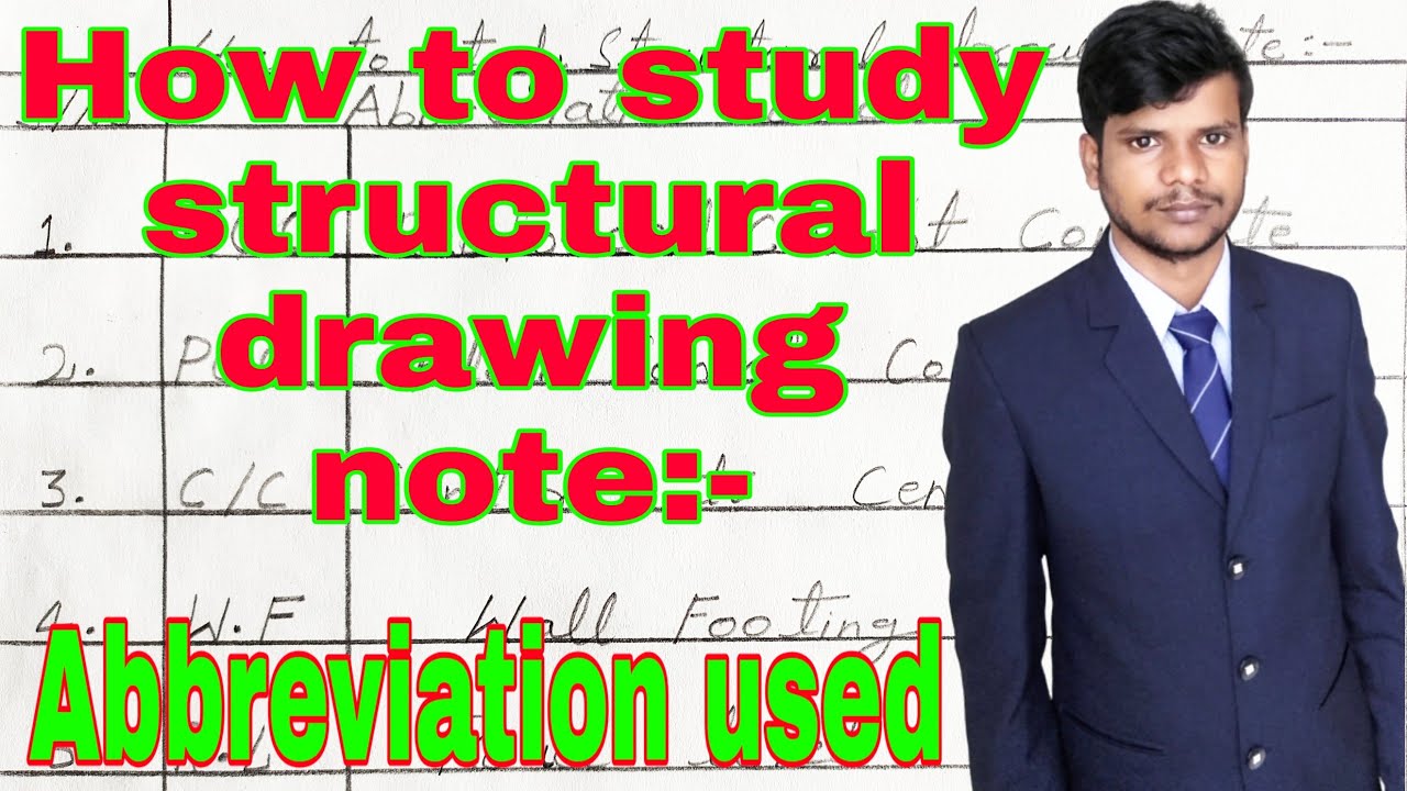 How to study structural drawing note // Abbreviation used // study ...