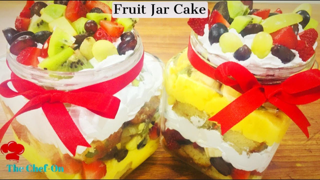 Fruit Jar Cake | Eggless & Without Oven | DIY Jars Cakes | 5 Minute Jar ...