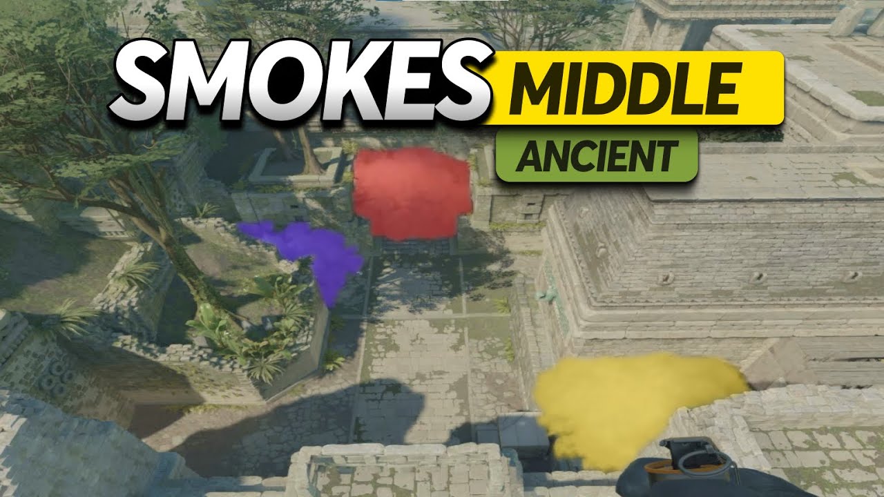 CS2 Ancient - all middle smokes from 1 spot - YouTube