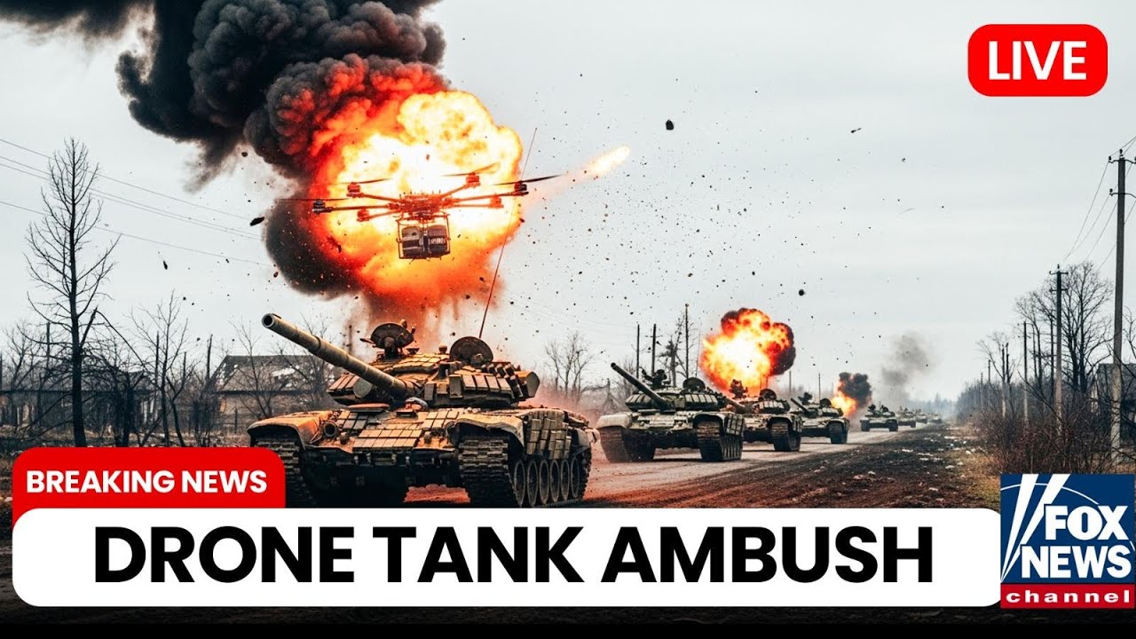 Ukrainian Drone Blows Up Russian Tank Convoy in Fiery Ambush — Then ...