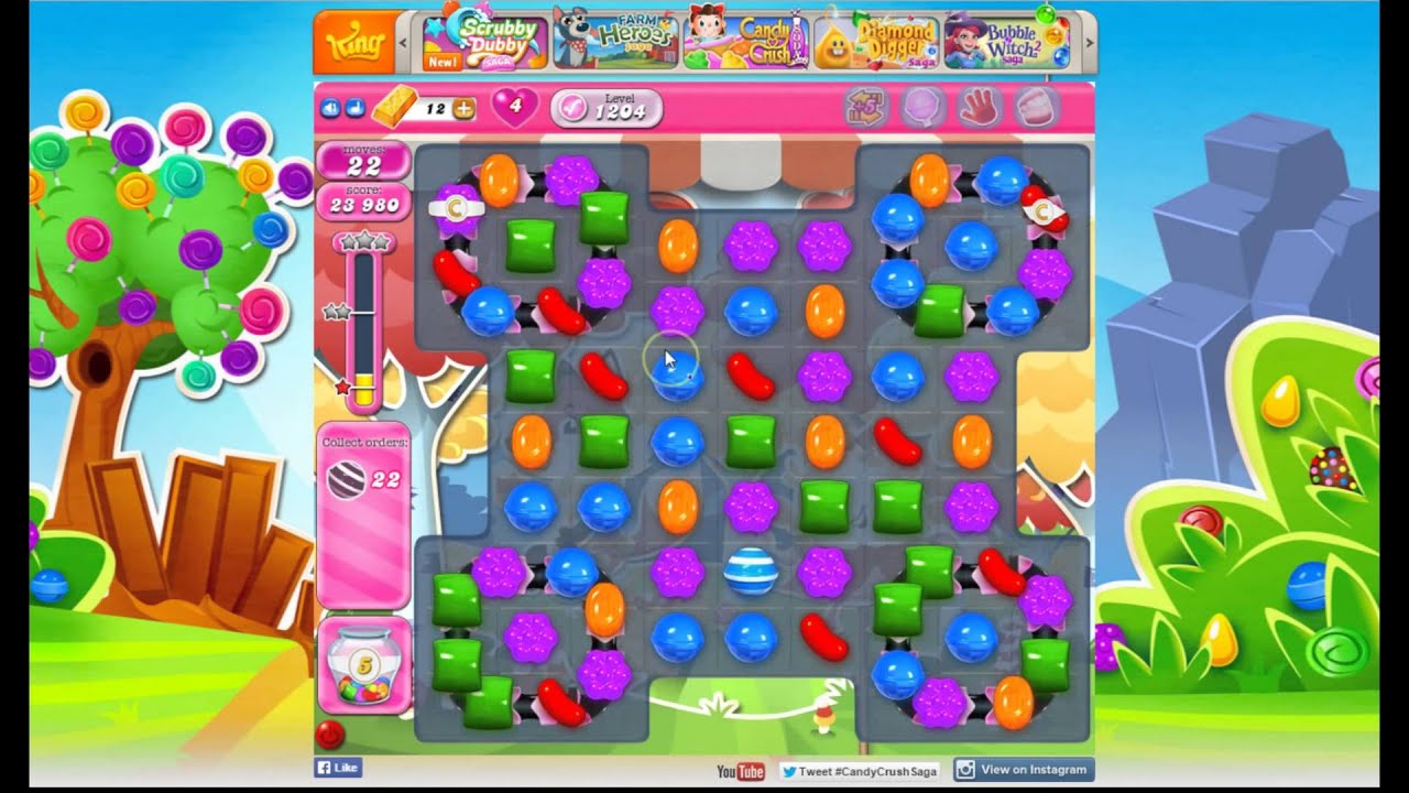 Candy Crush Saga Level 1204 No Boosters YouTube candy-crush-saga-level-1204-no-boosters-youtube