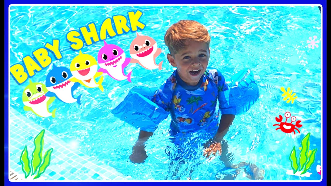 Lucas at the pool, funny videos for kids with Baby Shark song - YouTube