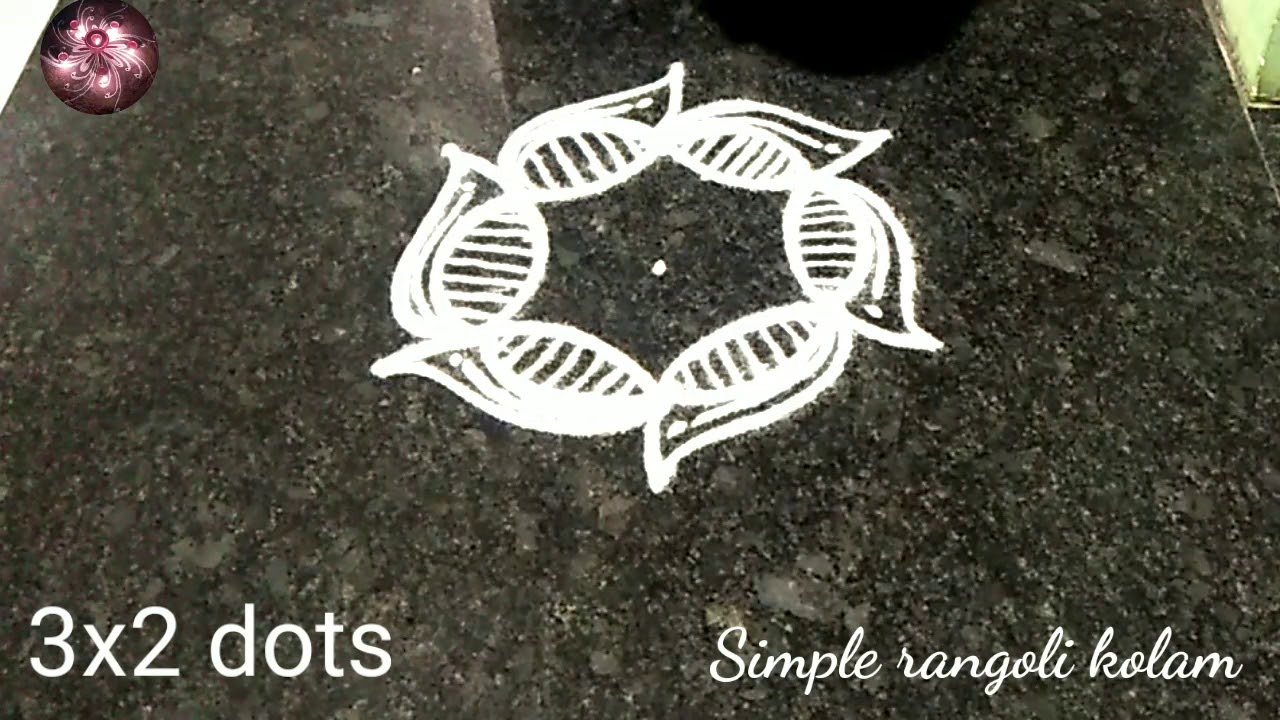 Margali kolam l simple rangoli kolam l easy Margali kolam - YouTube