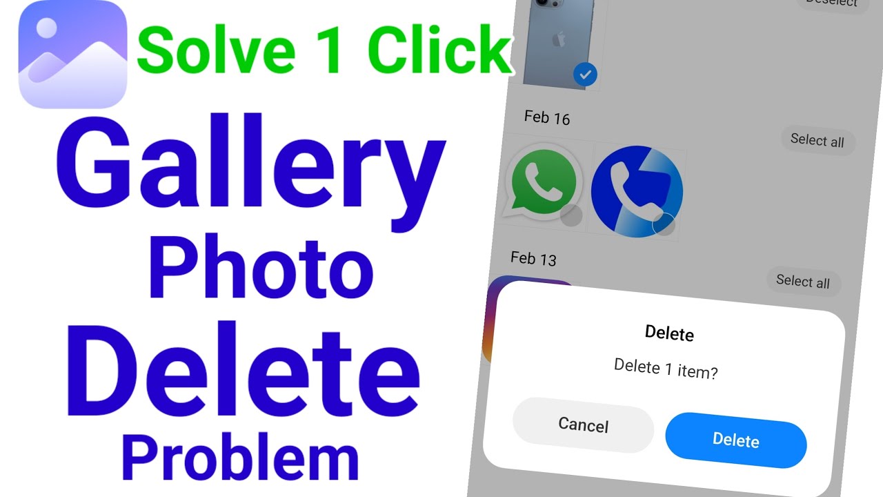 gallery se photo delete nahi ho raha hai kaise kare / gallery photo ...