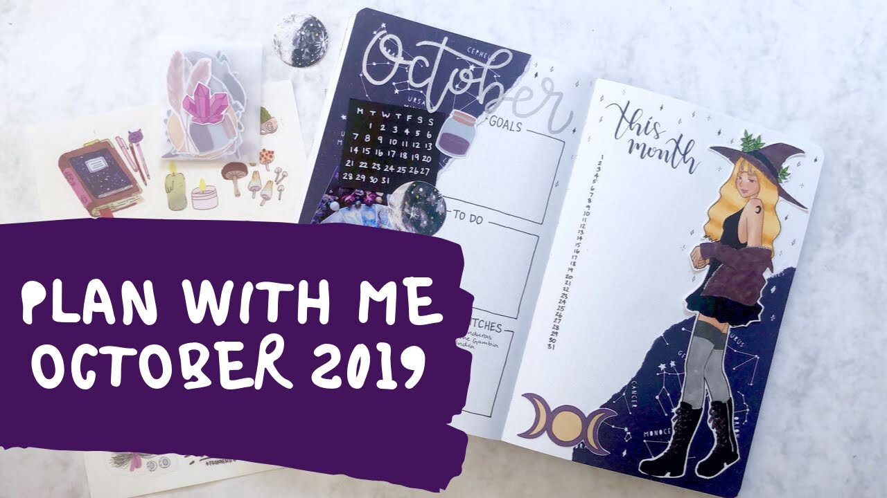 Plan With Me October 2019 // Bullet Journal - YouTube