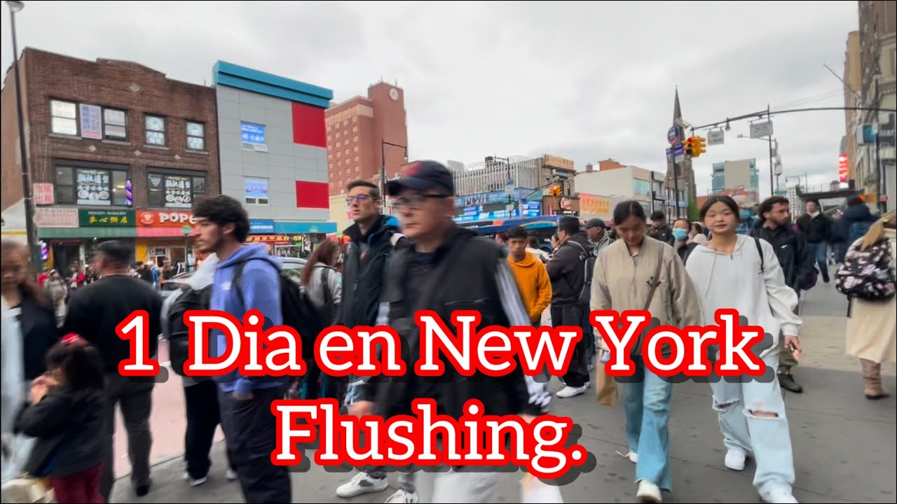 La ciudad de Flushing Main Street al madio dia - YouTube