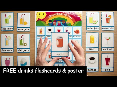 FREE drink flashcards & poster for kids - YouTube