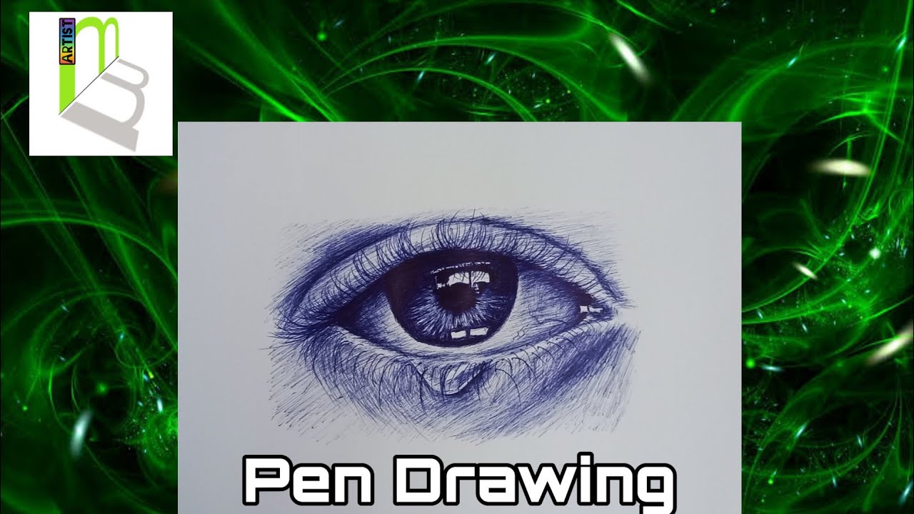 How to draw eye with pen - YouTube