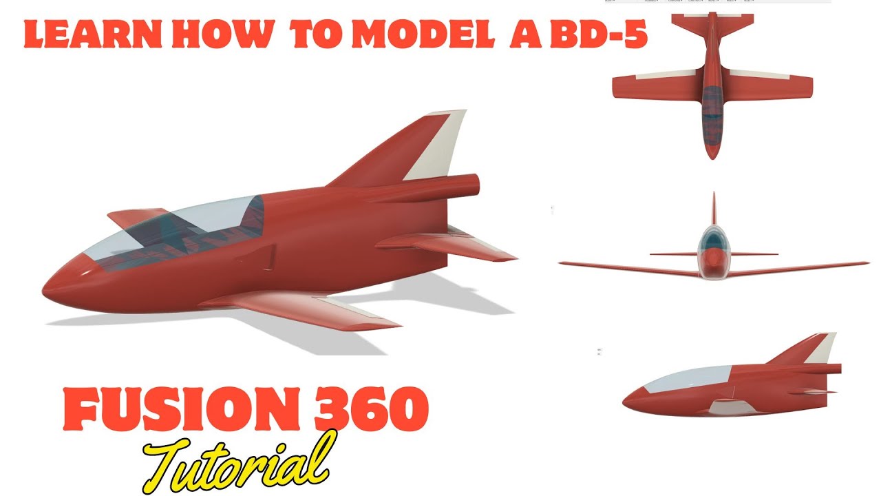 Learn how to model a BD-5 jet in Fusion 360. Beginner to advance. - YouTube