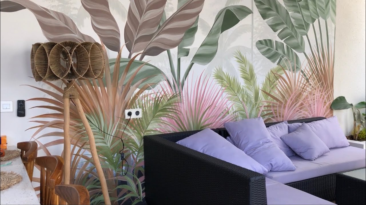 Cara Membuat Mural Tropical Dengan Warna Soft Banget - YouTube