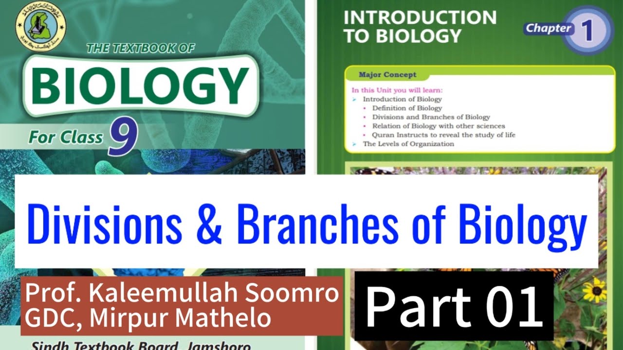 Biology 9th | Divisions & Branches of biology part 1 - YouTube