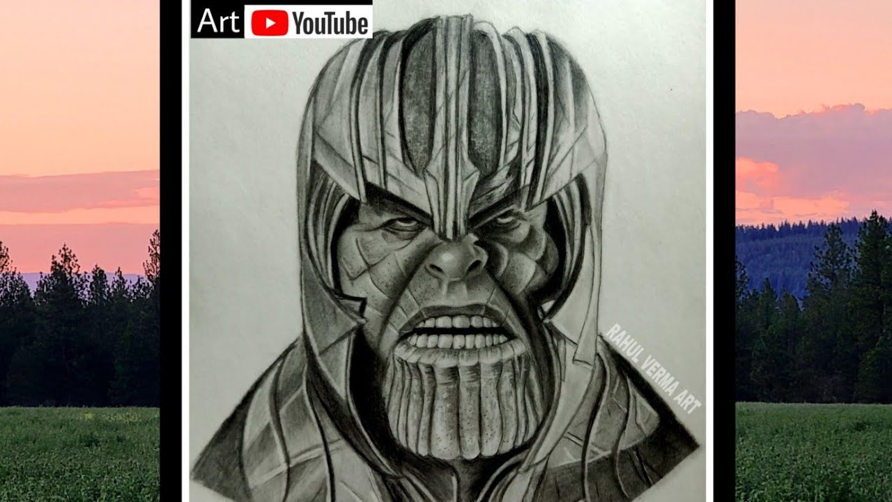 How to draw THANOS sketch step by step #tutorial #thanos #drawing - YouTube