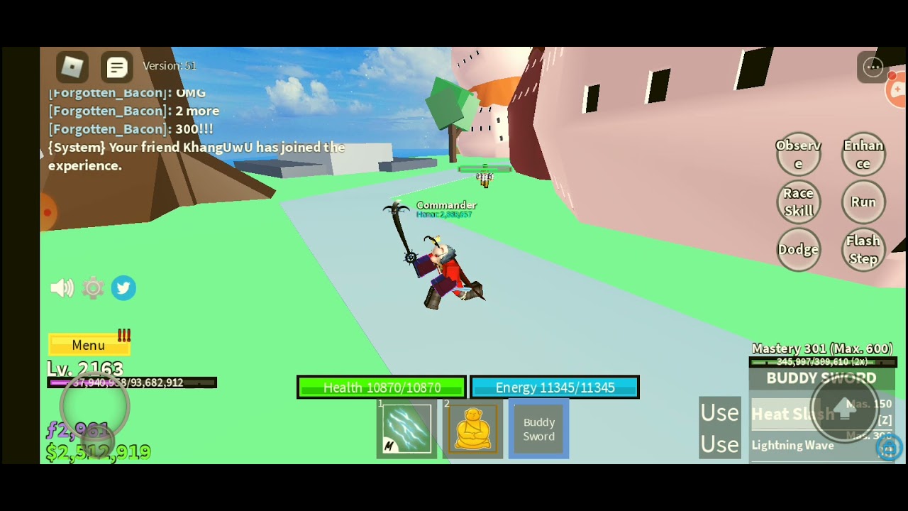Blox Fruit Update 17 Buddy Sword showcase All Skill Part 2 - YouTube