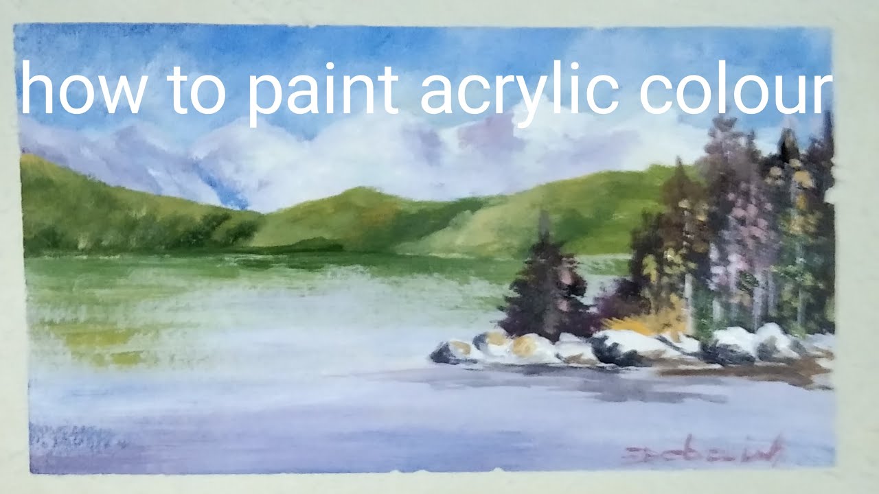 learn how to draw with acrylic colour on paper - YouTube