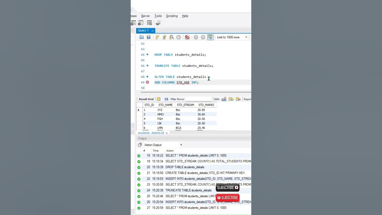 Add Columns with ALTER TABLE And TRUNCATE Table = Instant Clean 🧹 | MySQL Tip ⚡ #shorts - YouTube