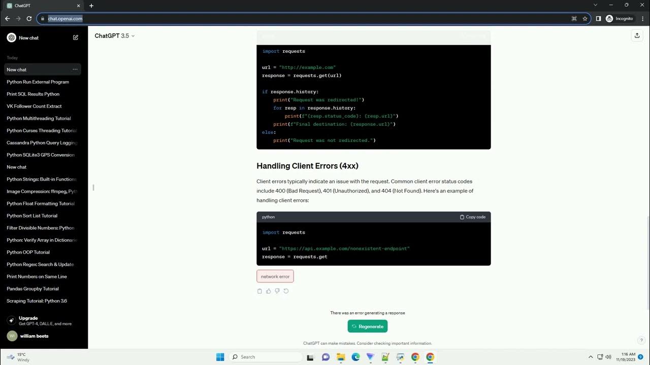 python requests handling certain http responses - YouTube