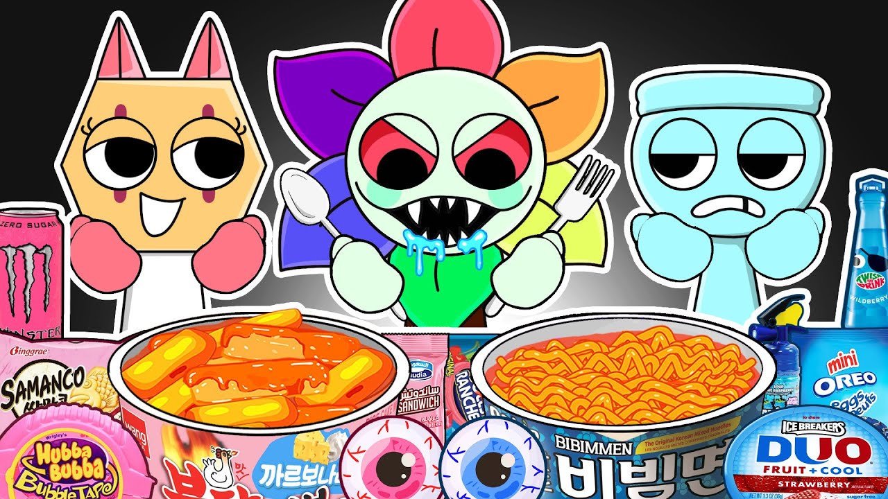 Animation Mukbang - SPRUNKI x Dandy's world Mukbang Devil Food in ...