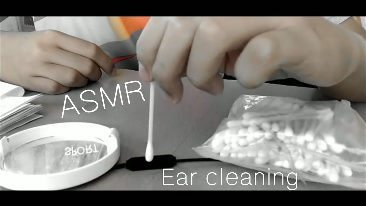 ASMR 🇹🇭 Ear cleaning (scrape, wipe, flick) With Headphone | ทำความสะอาด ...