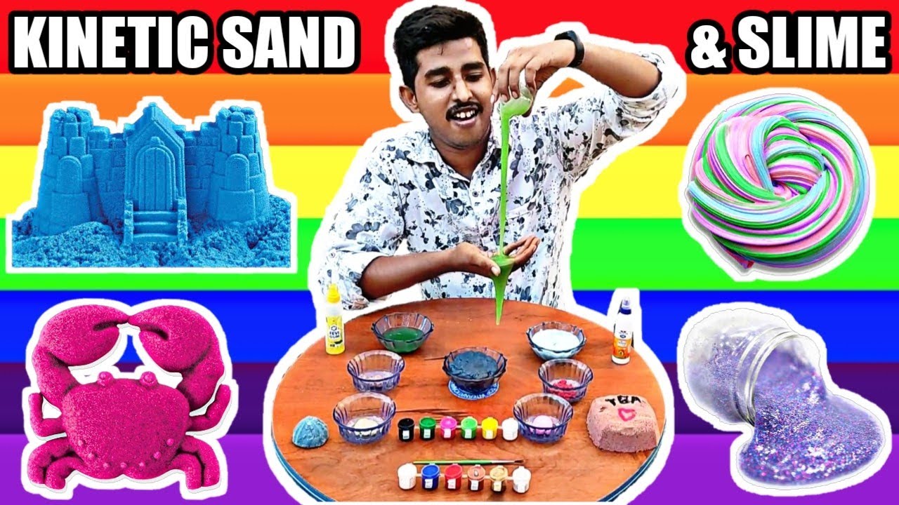 I MADE KINETIC SAND & SLIME AT HOME!🤪 - YouTube