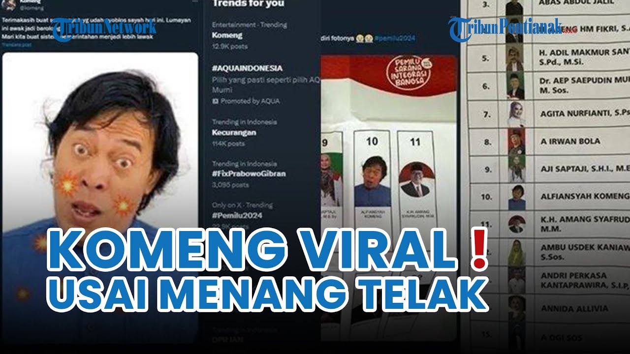 🔴 VIRAL Komedian Komeng Menang Telak, Perhitungan Suara Diwarnai ...