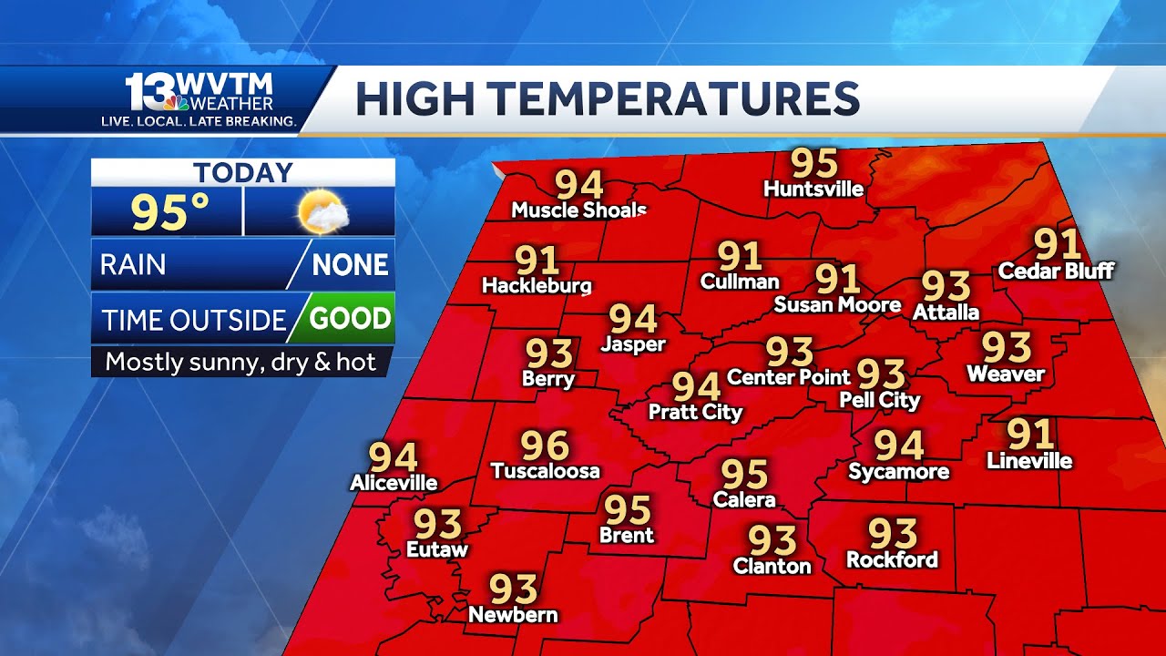Alabama will bake this weekend with climbing heat and humidity. - YouTube