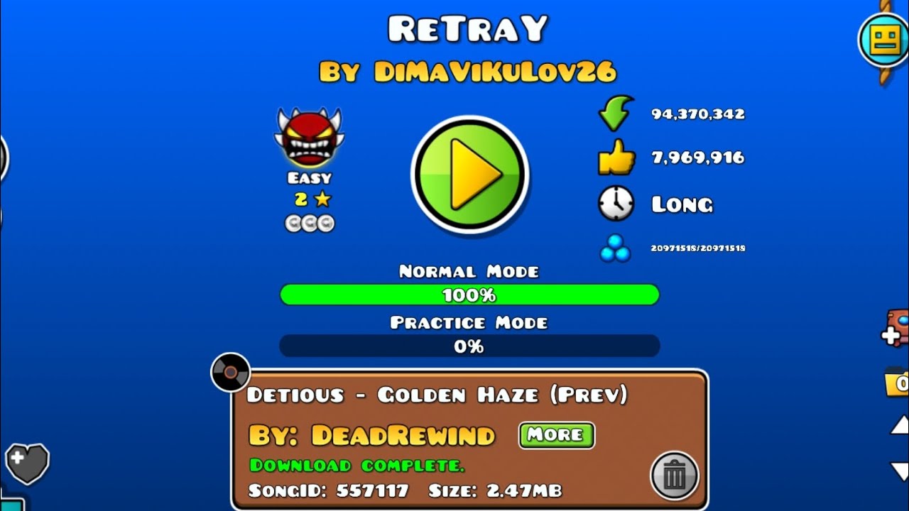 ReTraY "100%" (Extreme demon) by DiMaViKuLov26 - YouTube