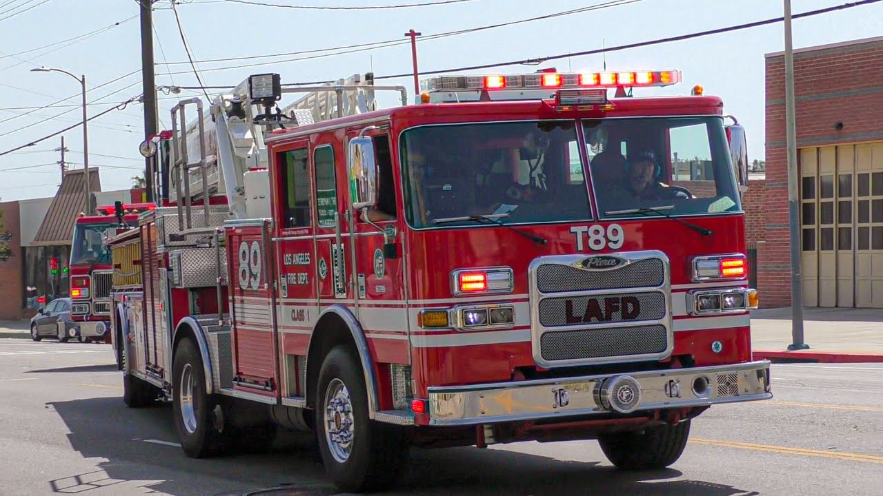 LAFD Light Force 89 Responding - YouTube