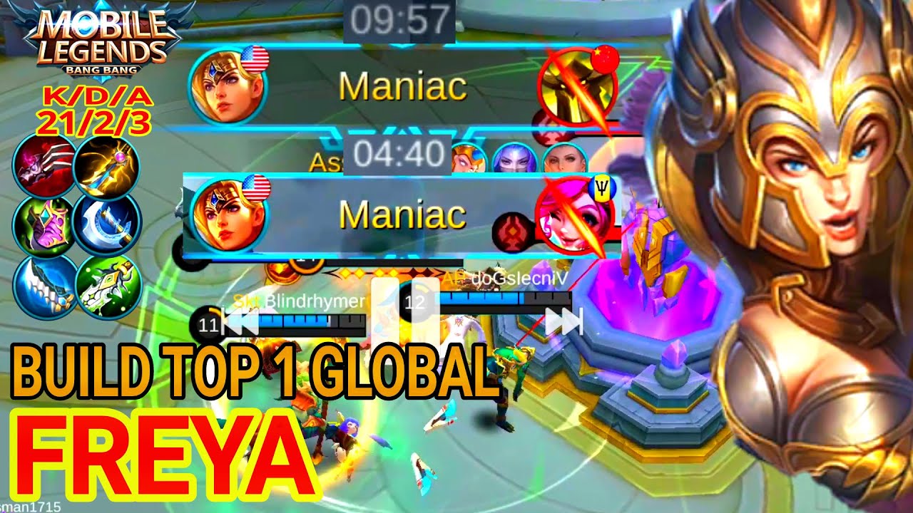 Freya build tersakit 2020 | Friya emblem terbaru | Freya top 1 global ...