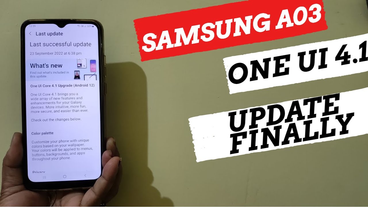 SAMSUNG GALAXY A03 NEW ONE UI 4.1 (ANDROID 12 UPDATE)!!!😍😍😍😍 MAJOR ...