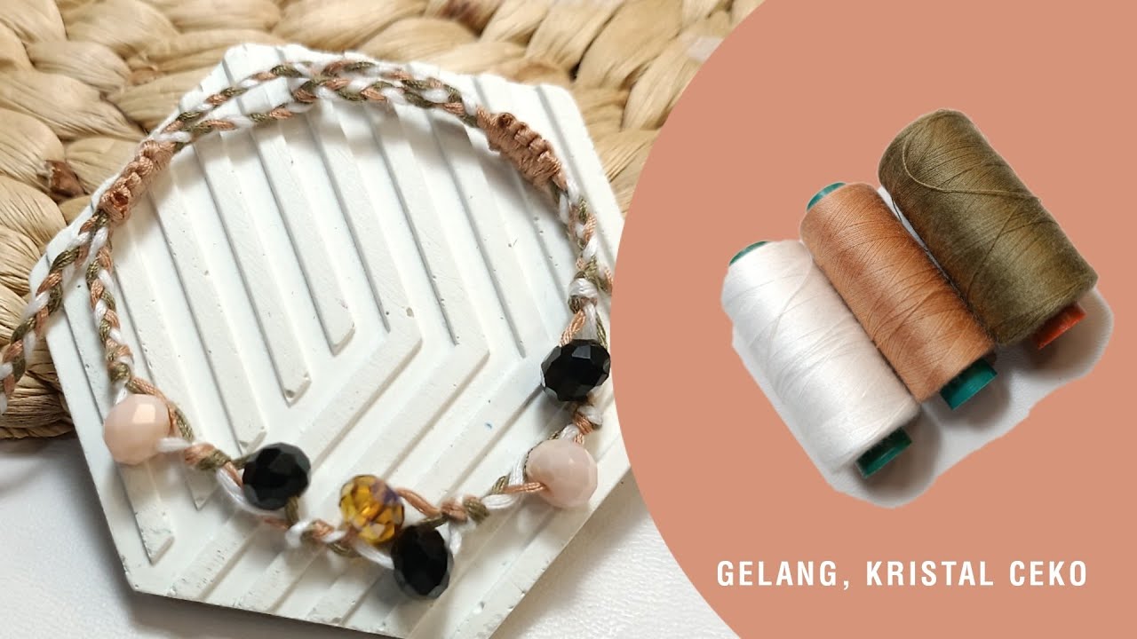 Cara Membuat Gelang dari Benang Jahit dan Manik Manik| Macrame Tutorial ...