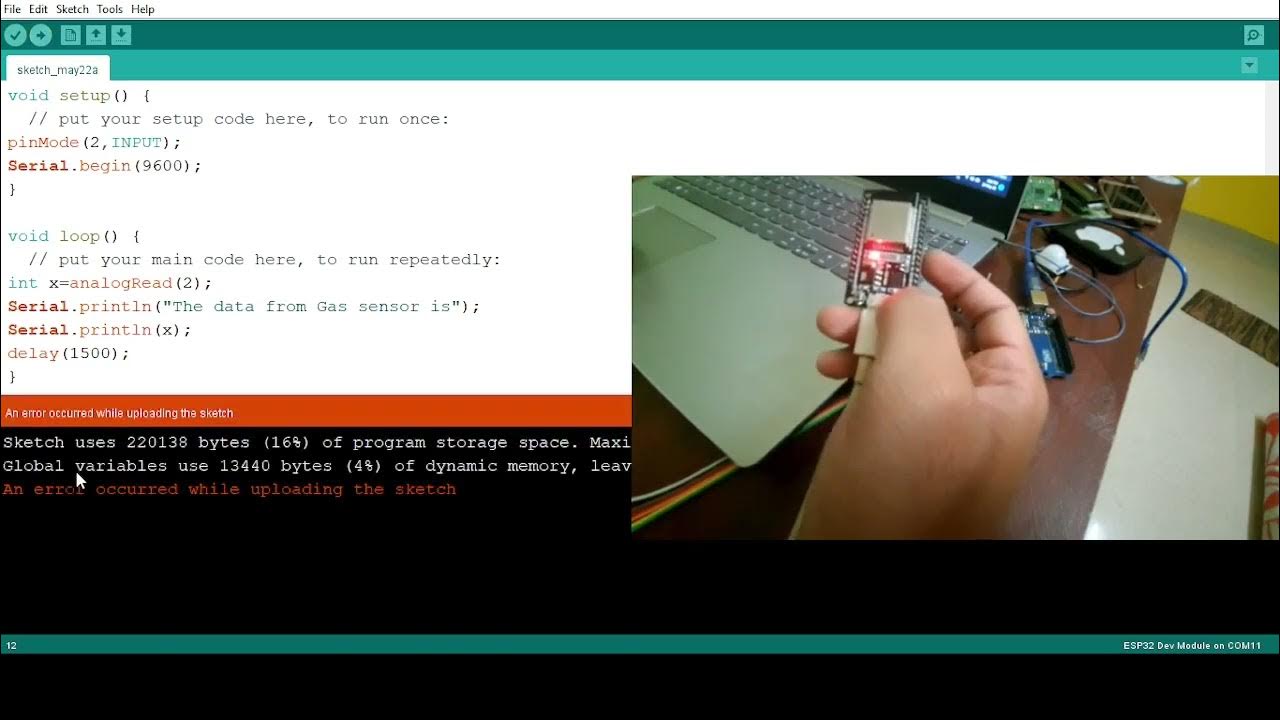 MQ-5 Gas Sensor Interface with ESP 32 || Display Sensor Data in Arduino ...