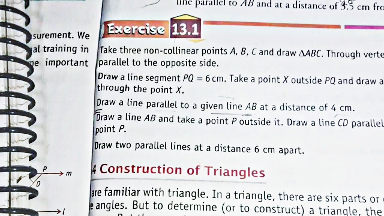 DRAW A LINE PARALLEL TO A GIVEN LINE AB AT A DISTANCE OF 4 CM || EX 13. ...