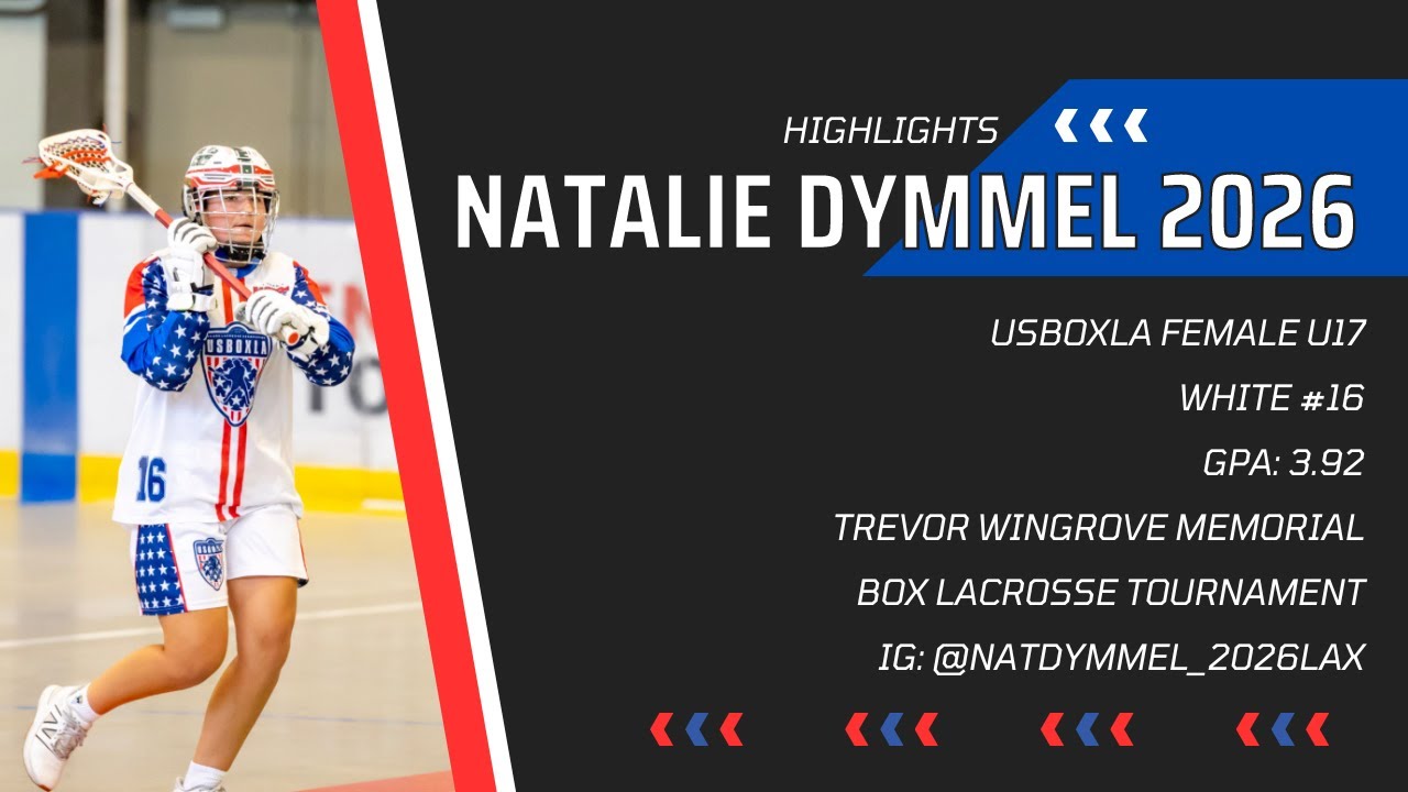 Natalie Dymmel (Class of 2026) 2024 Trevor Wingrove Box Lacrosse - YouTube
