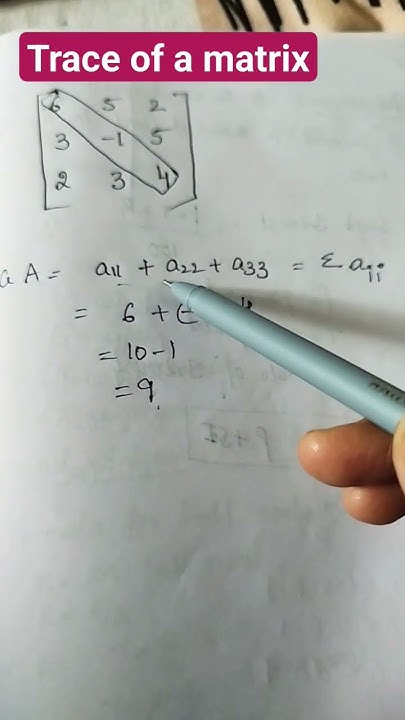 Trace of a matrix - YouTube