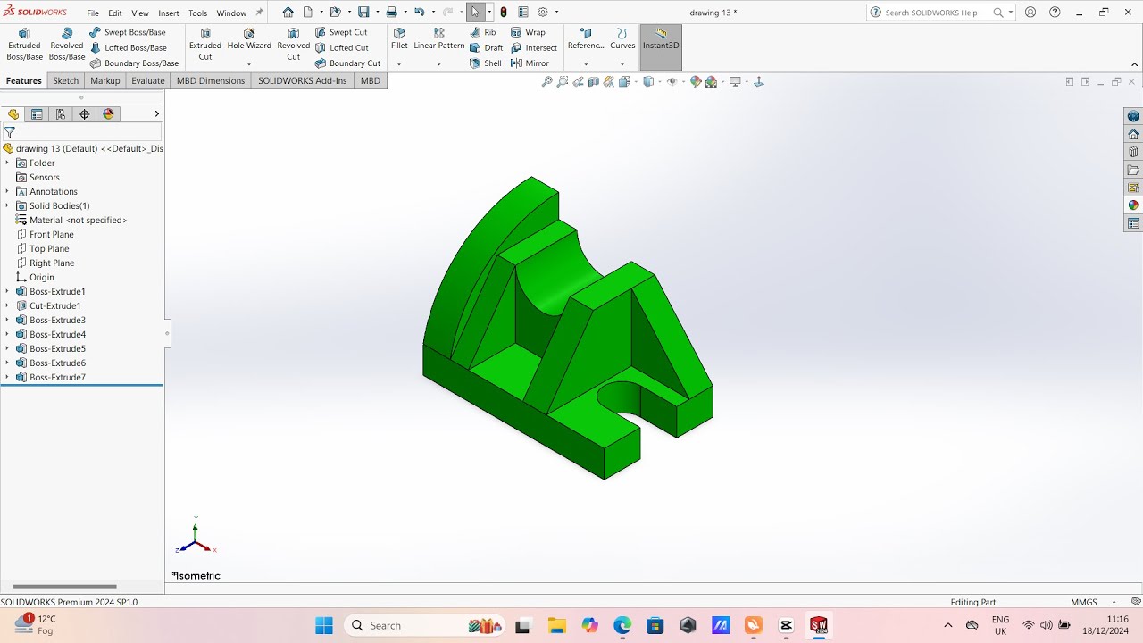 solidwork psw | line an extude solidwork tutorial - YouTube